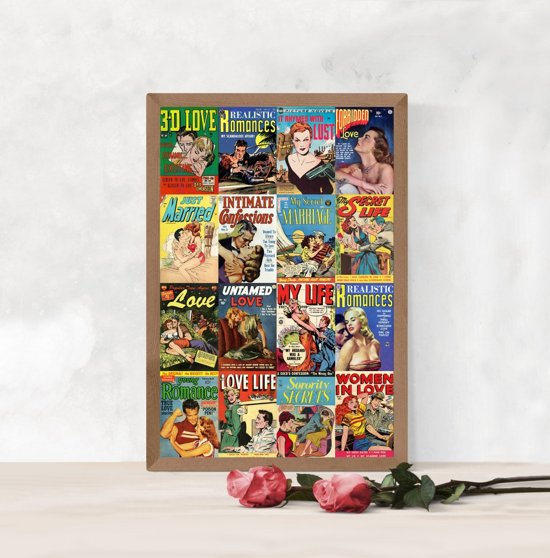 Vintage Romance Comic Book Poster | Comic Book Covers, Comics Fan Gift ...