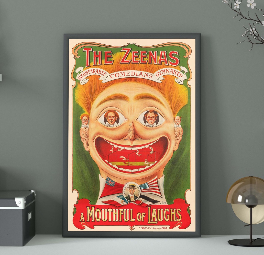 Vintage Acrobats Poster | 1900's Advertising Wall Art, Antique Circus ...