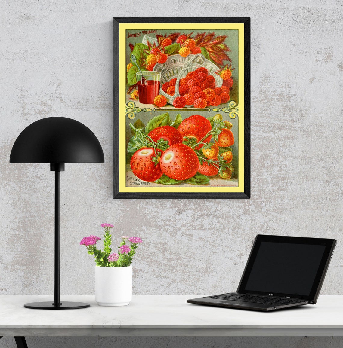 Red Beautiful Berries Poster Nature Art Vintage - Etsy