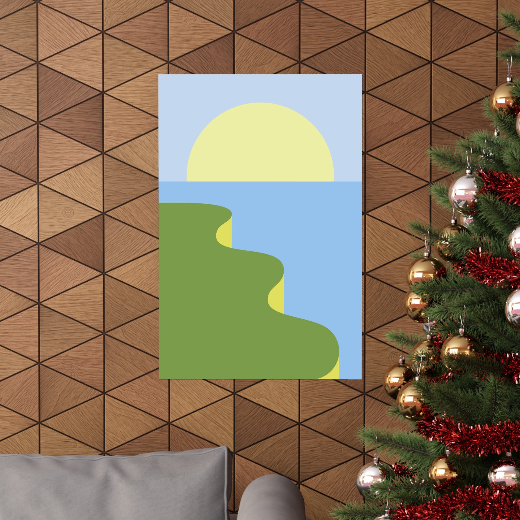 Yellow Cliffs Sunrise Art Print Minimalist Landscape, Abstract Nature ...