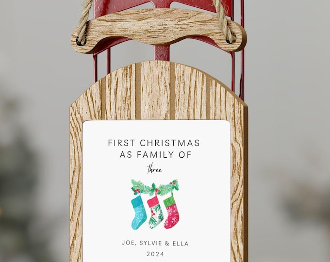 Personalized Family of Three Christmas Ornament, Family of 3 Christmas ...