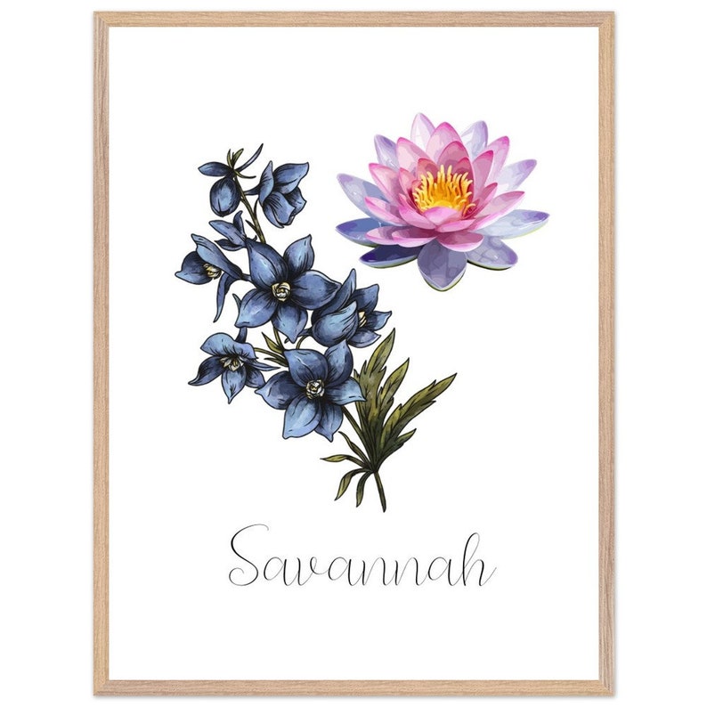 Custom Birth Month Flower Wall Art, Farmhouse Wall Decor July Birth ...