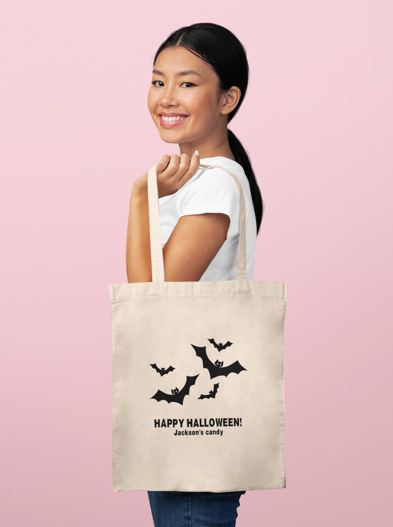 Trick or Treat Bag With Name Trick-or-treat Bag Bats Personalized ...