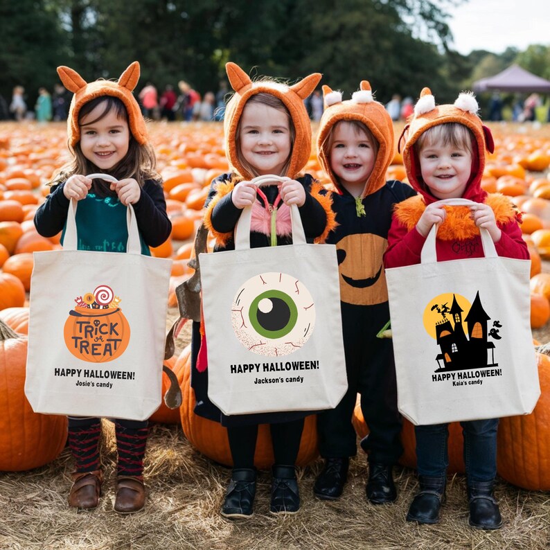 Eyeball Trick-or-treat Bag With Name, Monster Trick or Treat Bag ...