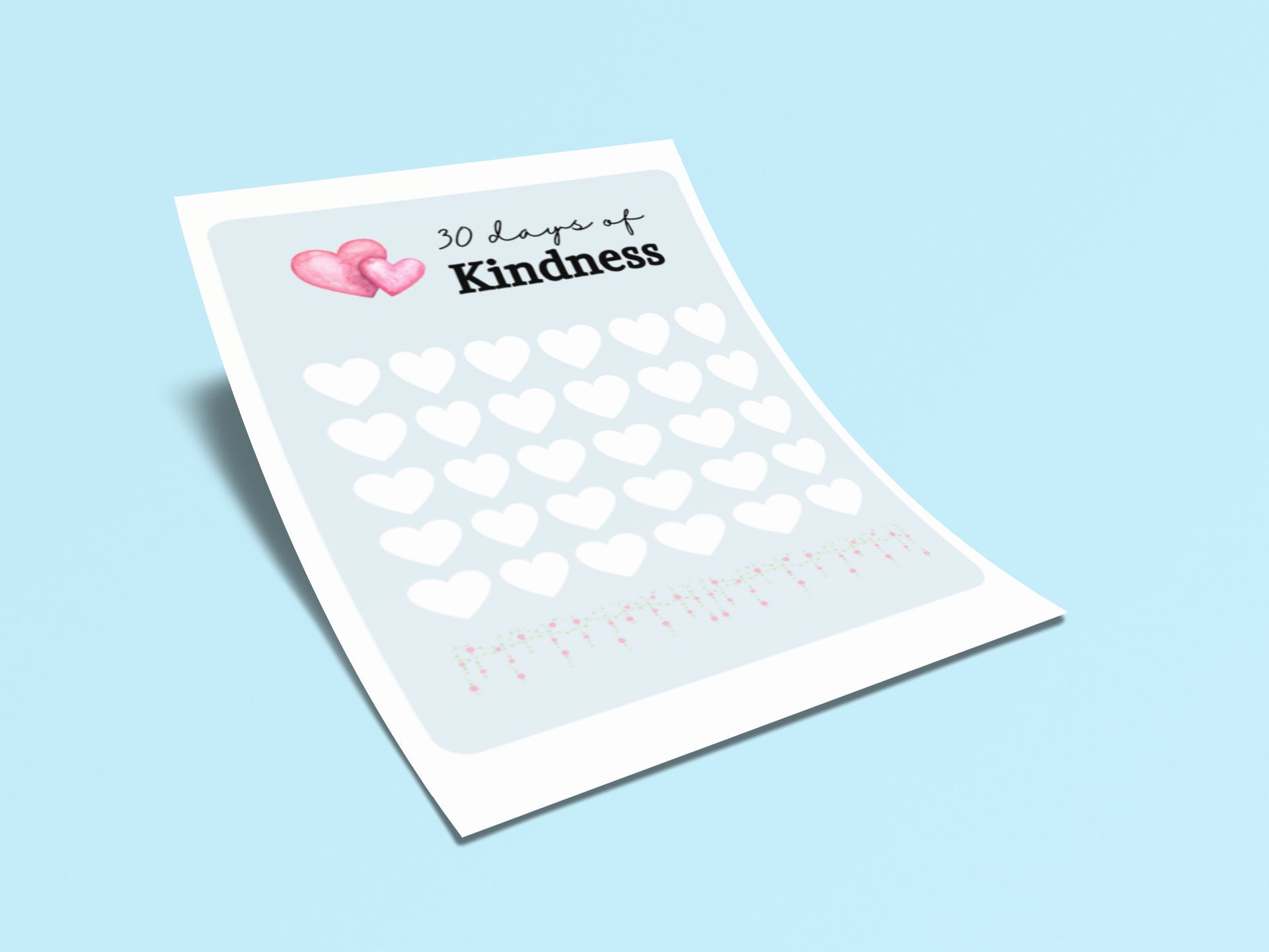 30 Days of Kindness Chart, Kindness Game, Improve Yourself Daily ...