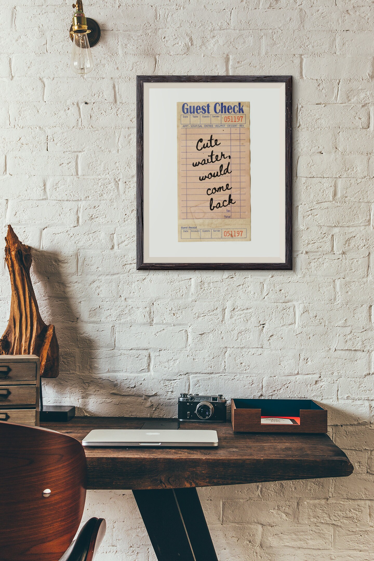 Guest Check Print Trendy Wall Art Trendy Bar Wall Art Funky Guest Check ...