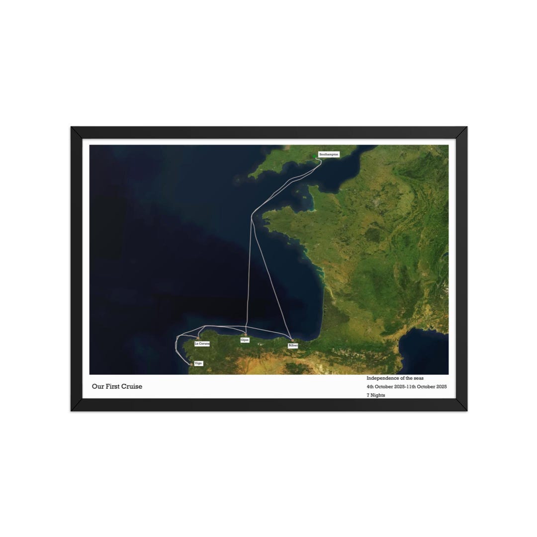 Personalized Cruise Route Map | Cruise Vacation Keepsake (digital ...