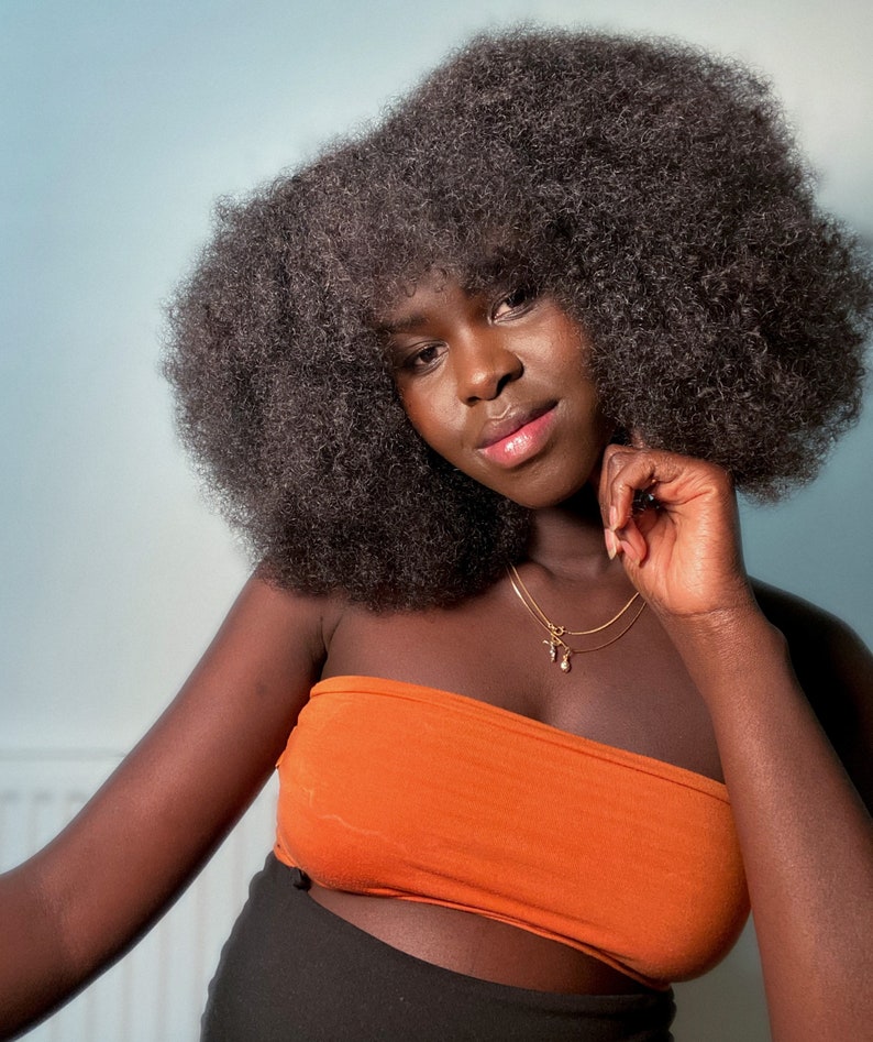 Afro Wig With Fringe 4B/4C Hair - Etsy