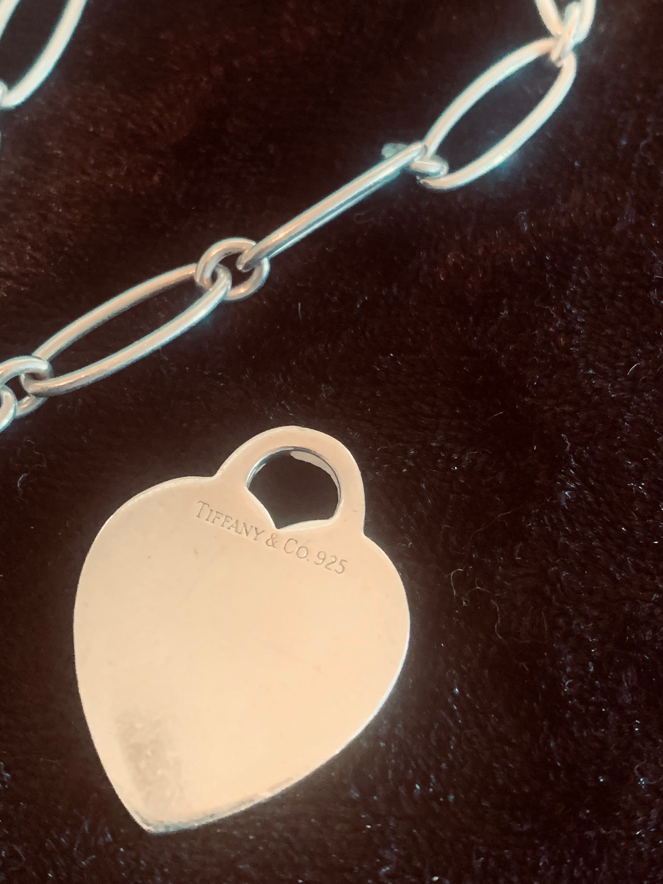 Tiffany & Co elsa Peretti Chain Link Heart Bracelet, W/ 1 Extra Tiffany ...