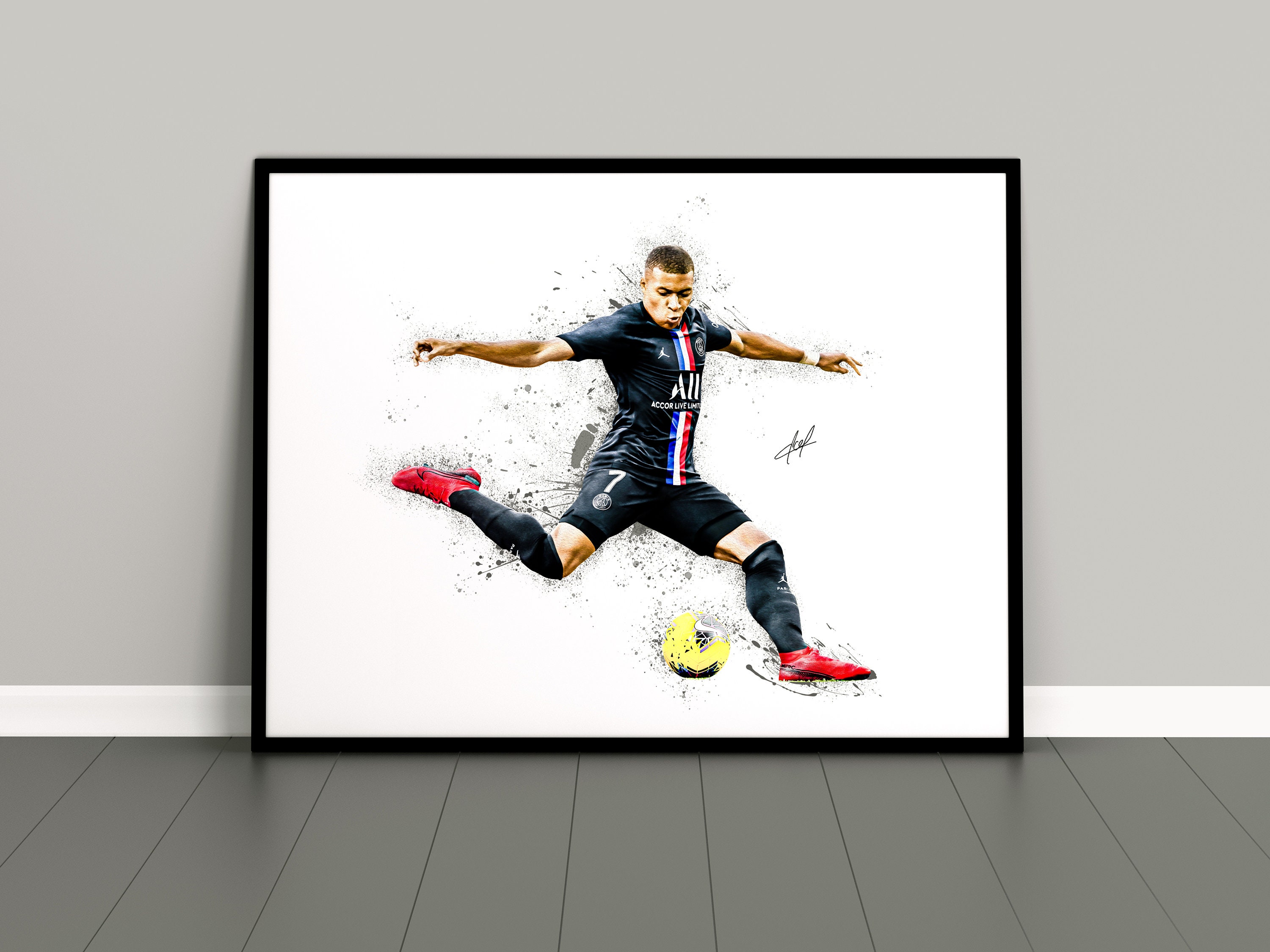 Kylian Mbappé Poster, Digital Art, Fine Art Quality, Man Cave Art, Game ...