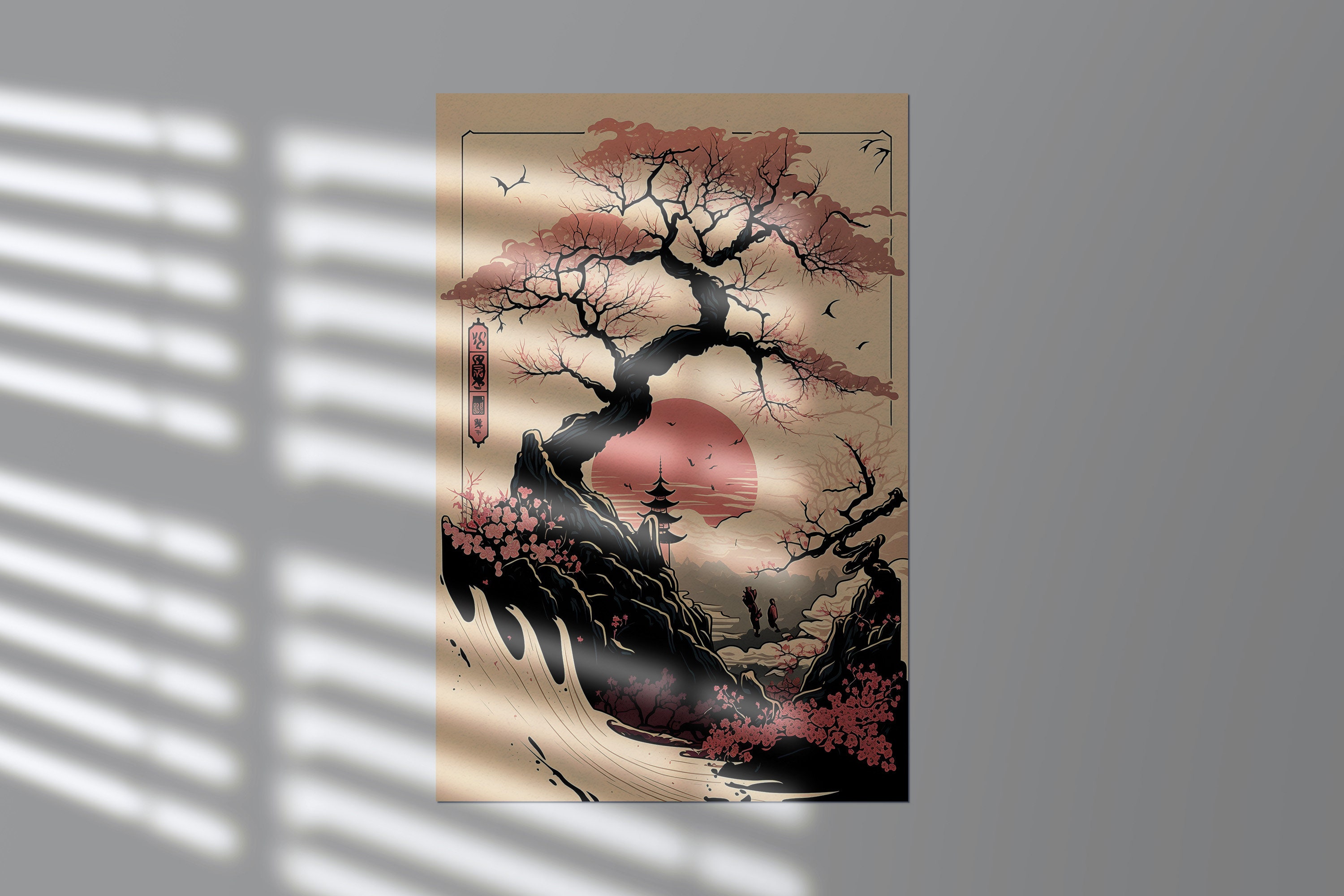 Sakura Tree Wall Art, Pink Blossom Printable Wall Art, Flower Poster ...