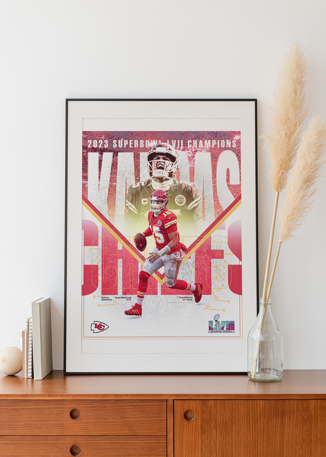 SUPERBOWL LVII Patrick Mahomes MVP Digital Poster Kansas City Chiefs ...