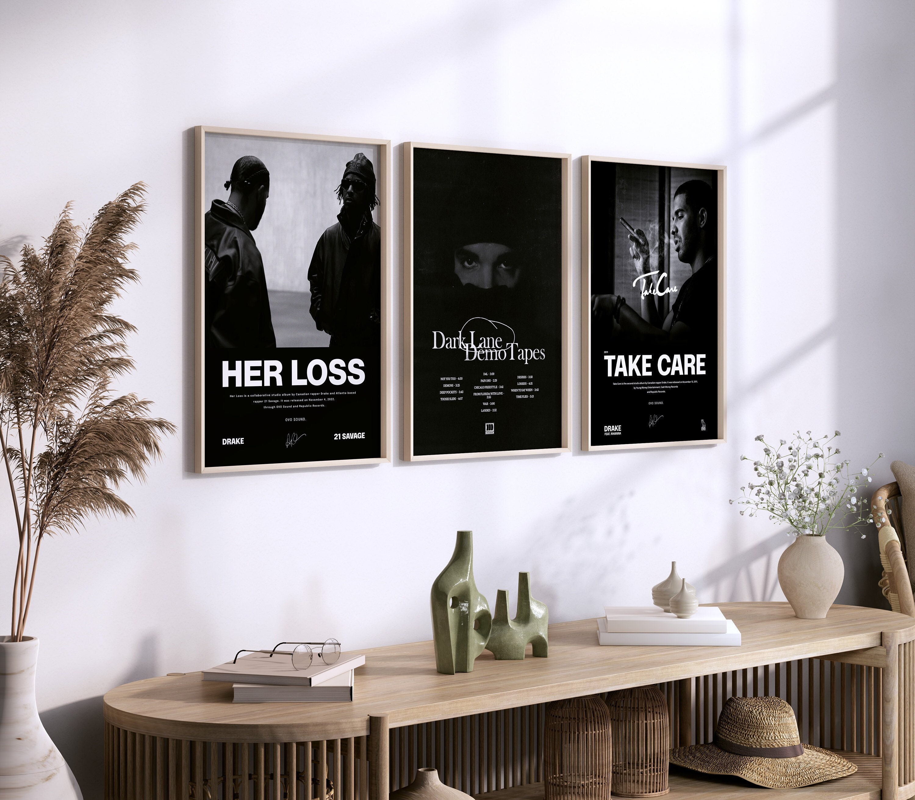 Drake Album Gallery Set of 3, Drake Poster, Drake Her Loss Poster ...