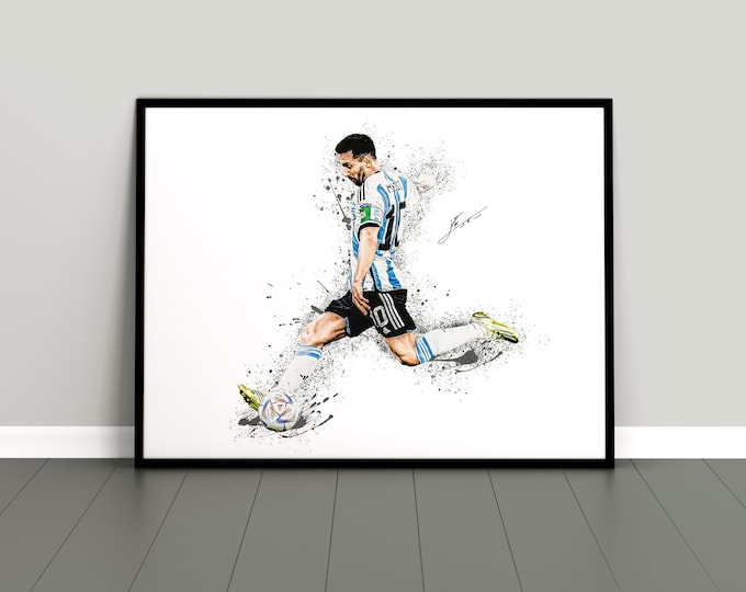 Lionel Messi Poster, Digital Art, Fine Art Quality, Man Cave Art, Game ...