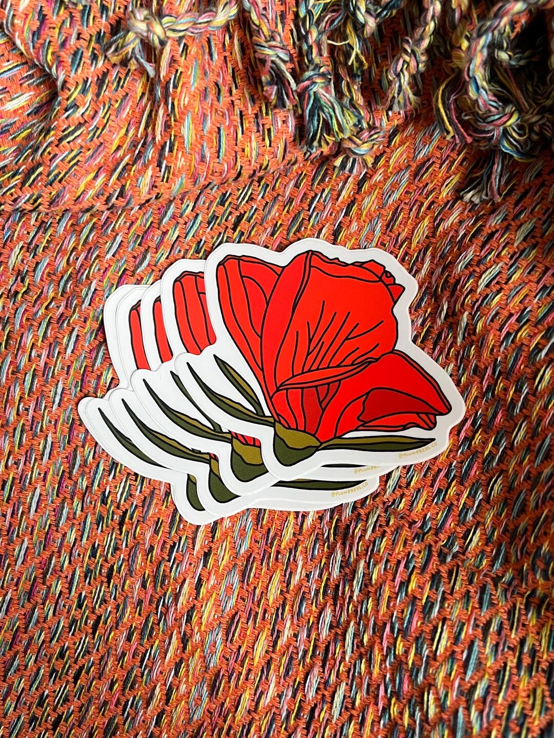 Red Rose Sticker | Waterproof Vinyl Decal for Water Bottles, Phone ...