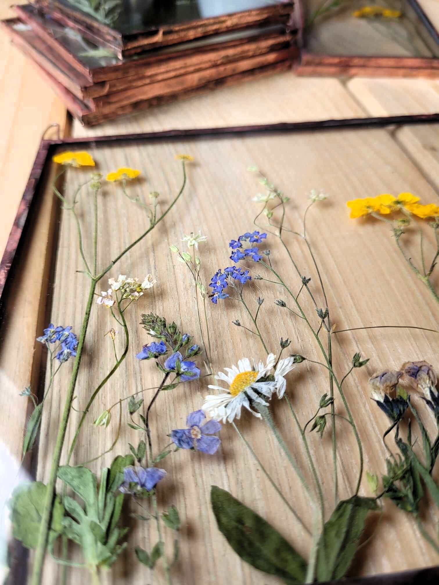 Dried Flowers in a Frame, Soldered Frame in Copper Patina, Picture ...
