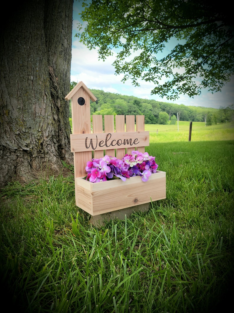 Small Welcome Planter, Flower Welcome Planter, Welcome Sign, Front ...