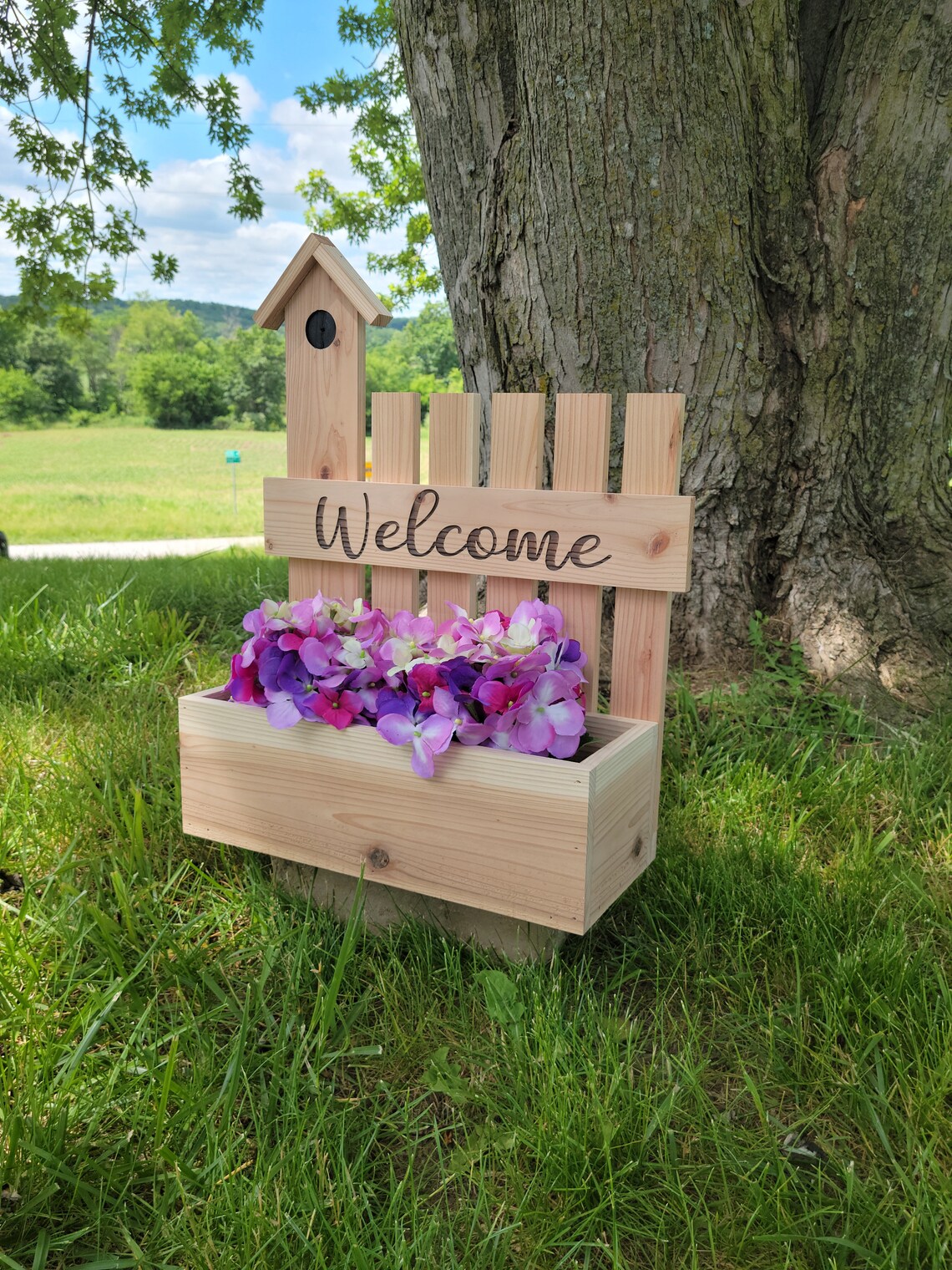 Small Welcome Planter, Flower Welcome Planter, Welcome Sign, Front ...