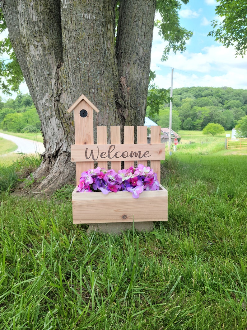 Small Welcome Planter, Flower Welcome Planter, Welcome Sign, Front ...