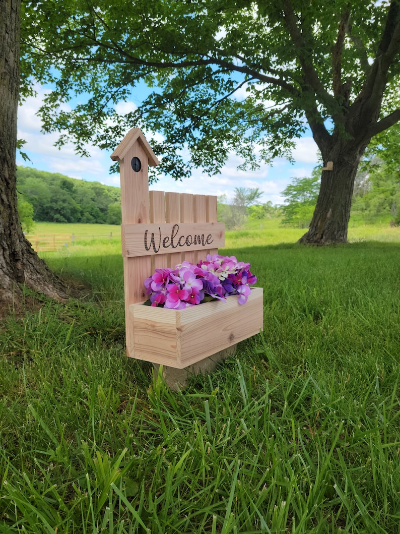 Small Welcome Planter, Flower Welcome Planter, Welcome Sign, Front ...