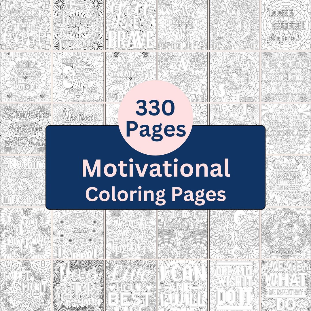 Motivational Quotes Adult Coloring Pages for Mental Health and ...