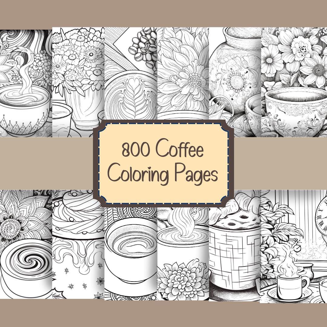 Coffee Download, Coffee Lover Book, Coloring Pages for Adults Cozy ...