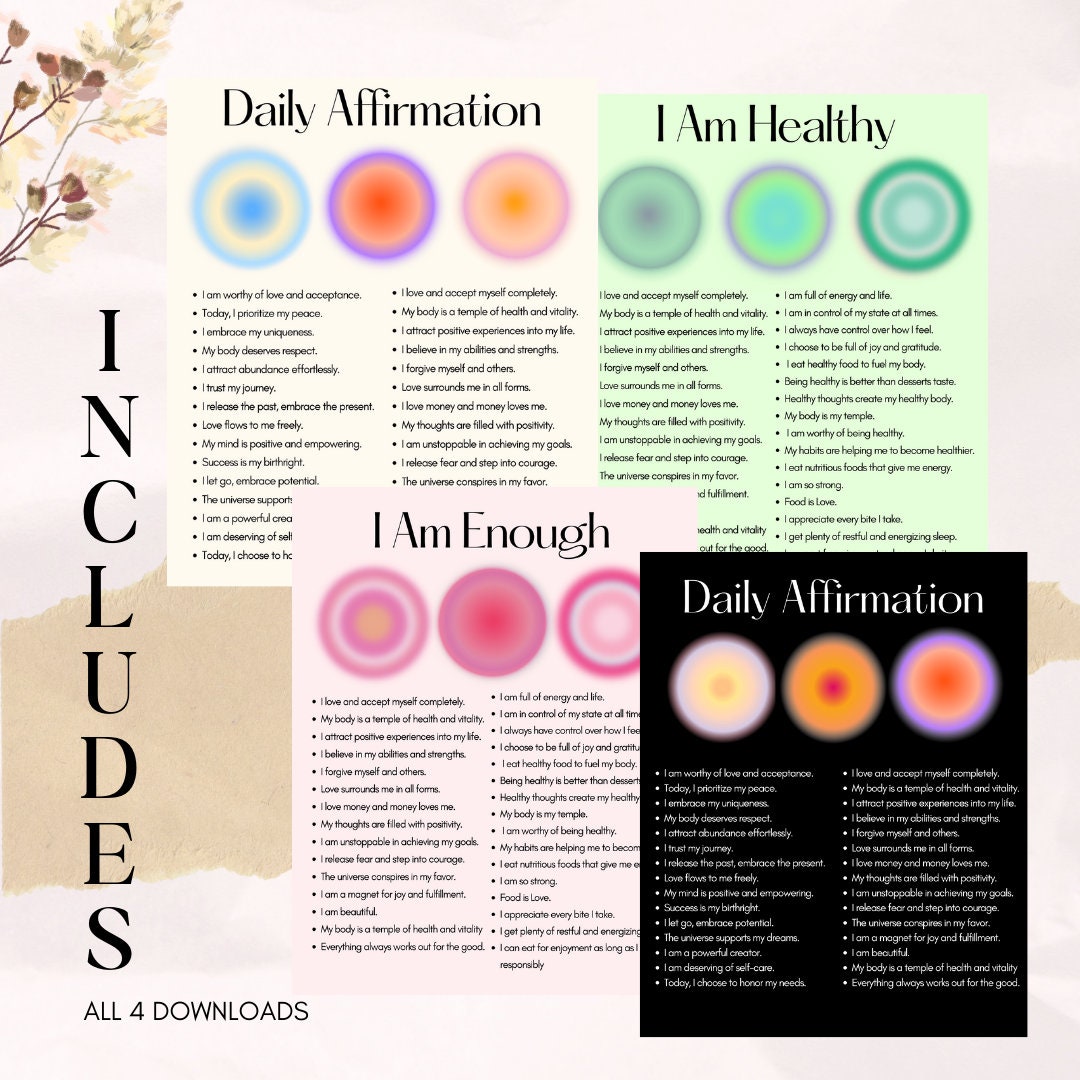 Affirmation Poster Printable Positive Quotes, Self Esteem Daily ...