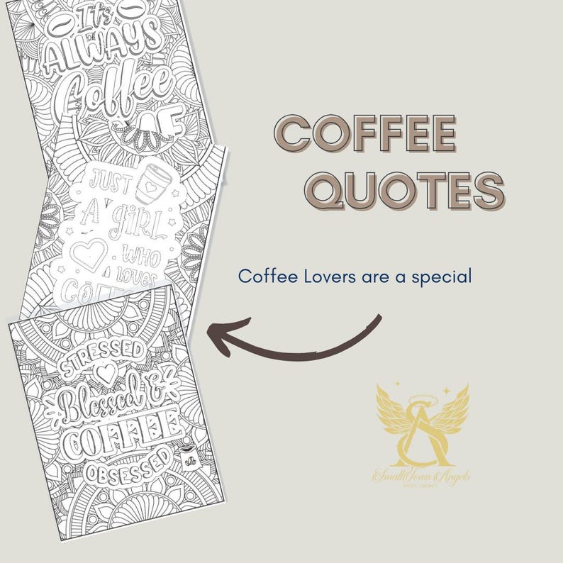 Coffee Download, Coffee Lover Book, Coloring Pages for Adults Cozy ...