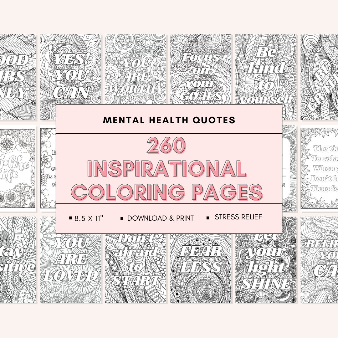 250 Adult Coloring Pages for Mental Health and Relaxation - Printable ...