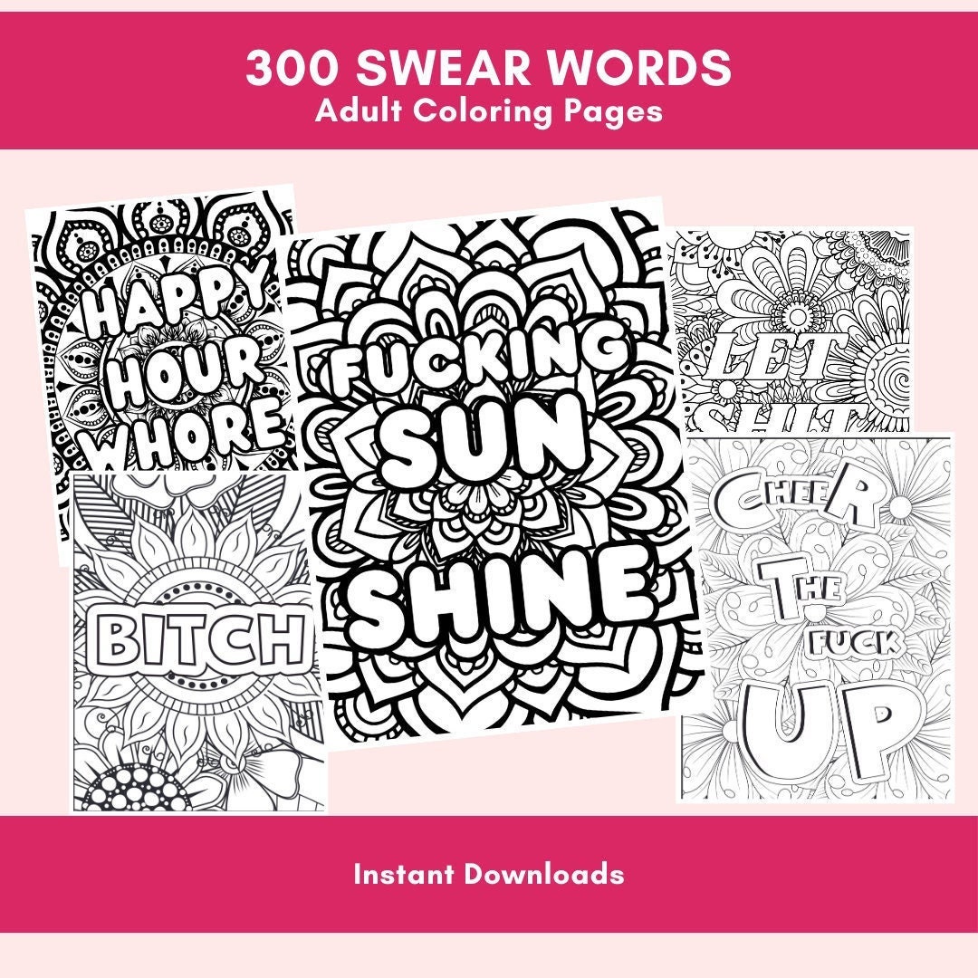 Swear Word Adult Coloring Pages – Mandala Designs (digital Download) - Etsy