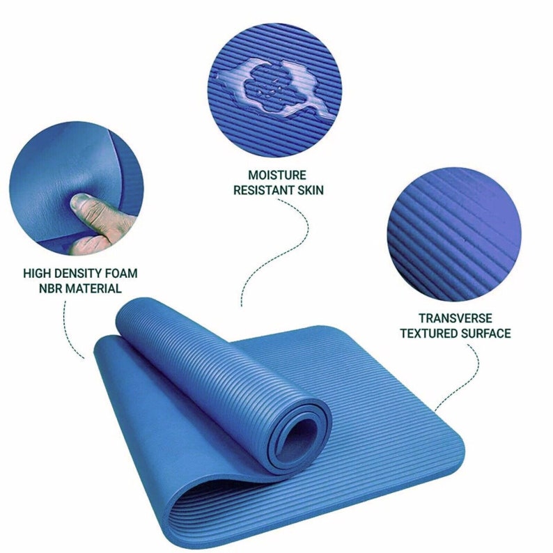 Yoga Mat - Thick Non Slip Pilates - Matt Gym Exercise - Workout Fitness ...