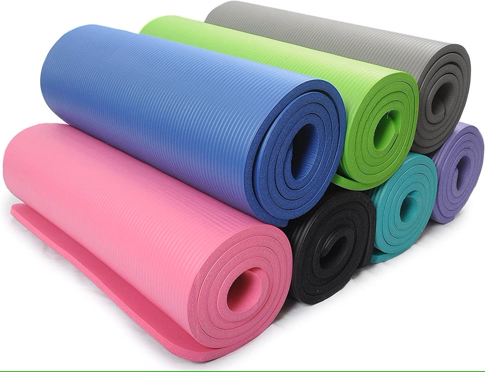 Yoga Mat - Thick Non Slip Pilates - Matt Gym Exercise - Workout Fitness ...