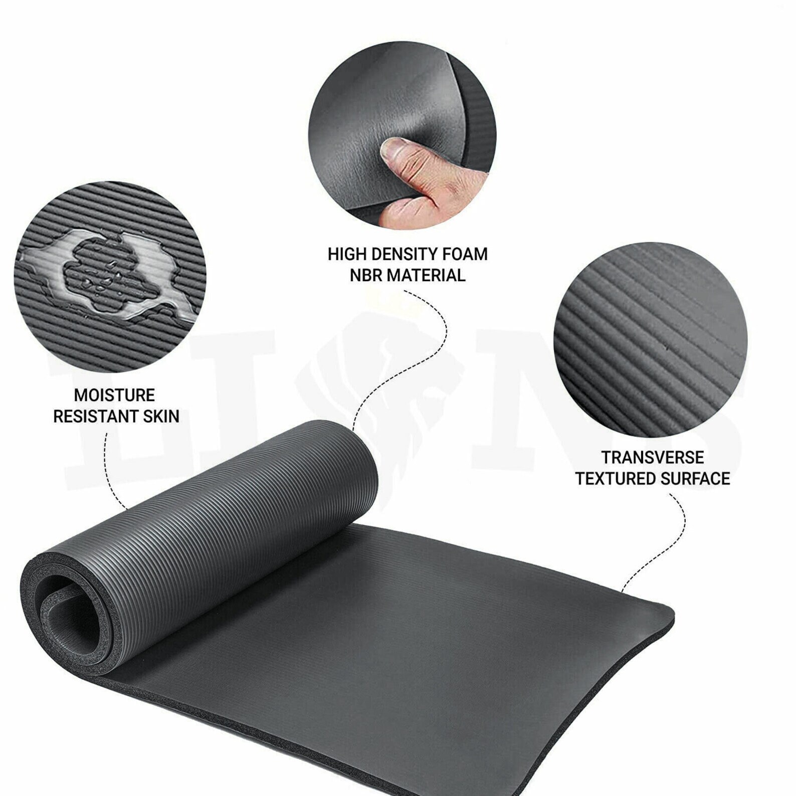 Yoga Mat - Thick Non Slip Pilates - Matt Gym Exercise - Workout Fitness ...