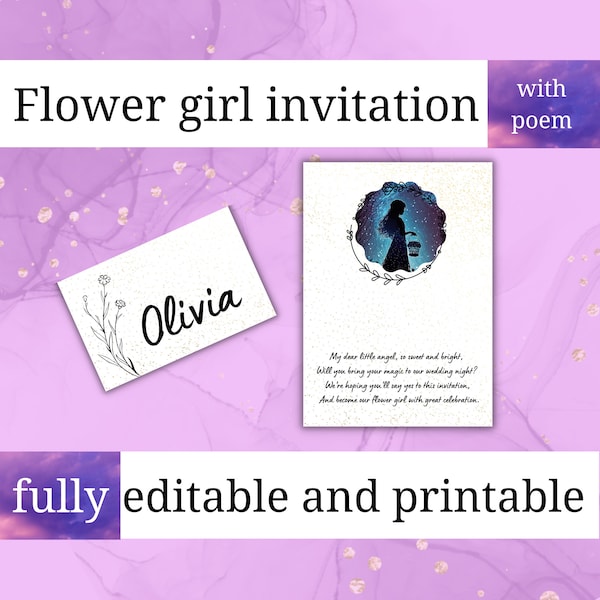Flower Girl Proposal Card Poem - Etsy