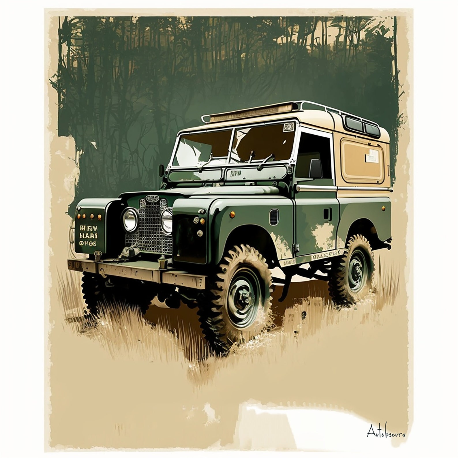 Vintage Land Rover Series Art Print, Retro 4x4 Wall Decor - Etsy