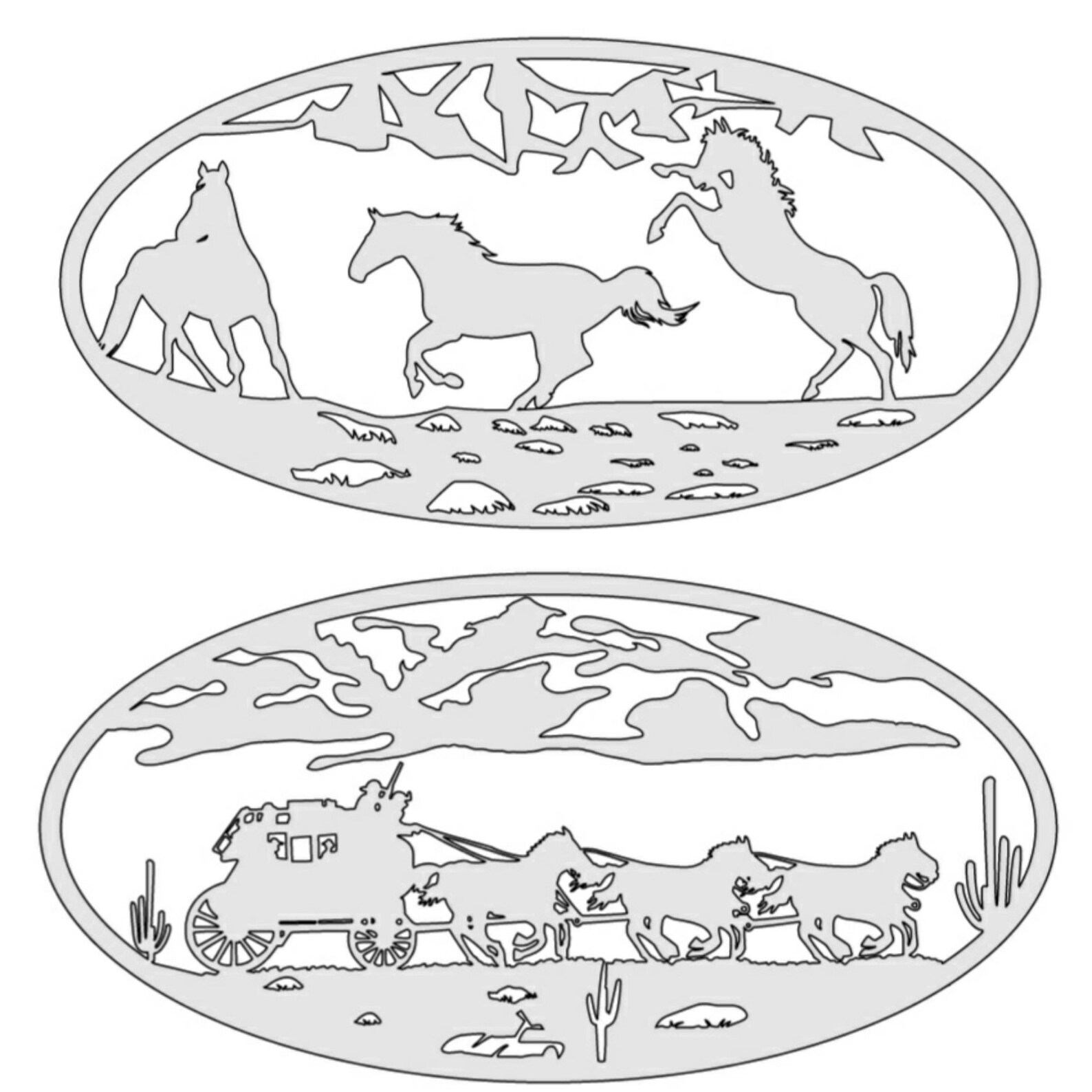Oval Scenic DXF Designs Bundle of 18 for CNC Cutting. - Etsy
