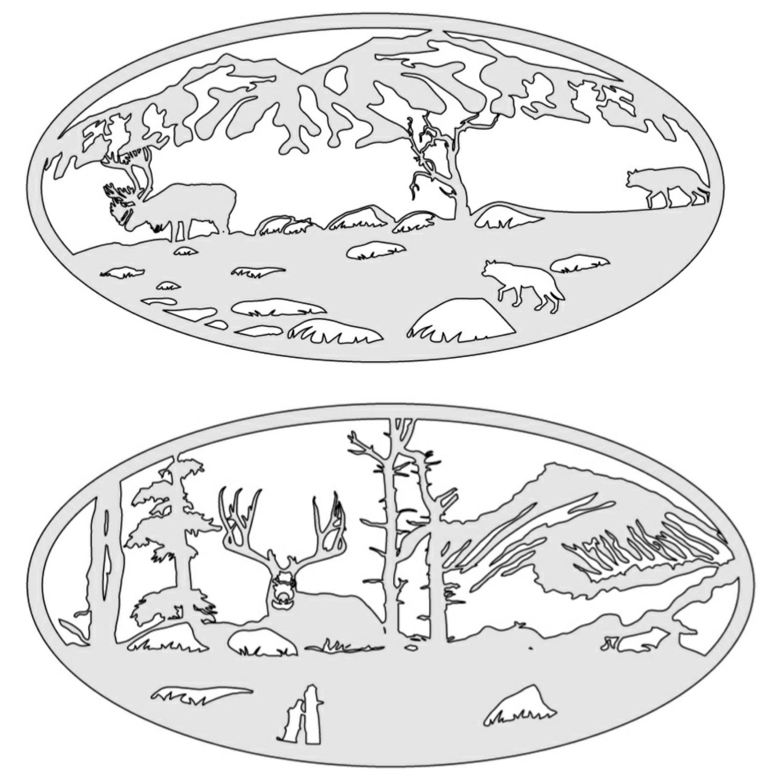 Oval Scenic DXF Designs Bundle of 18 for CNC Cutting. - Etsy
