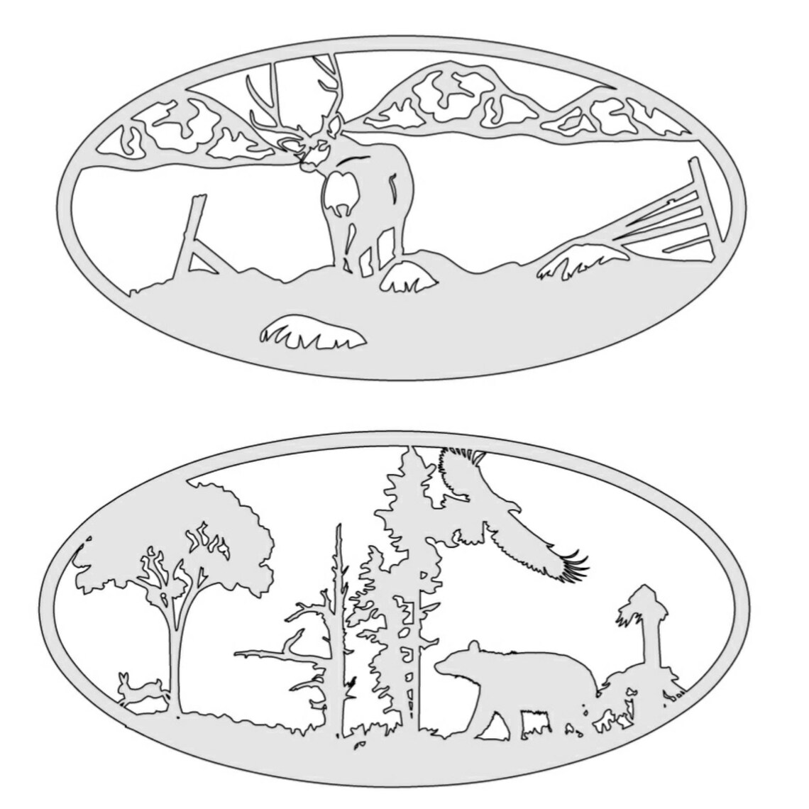 Oval Scenic DXF Designs Bundle of 18 for CNC Cutting. - Etsy