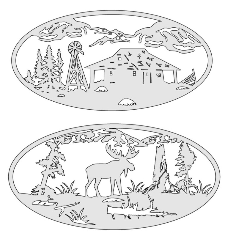 Oval Scenic DXF Designs Bundle of 18 for CNC Cutting. - Etsy