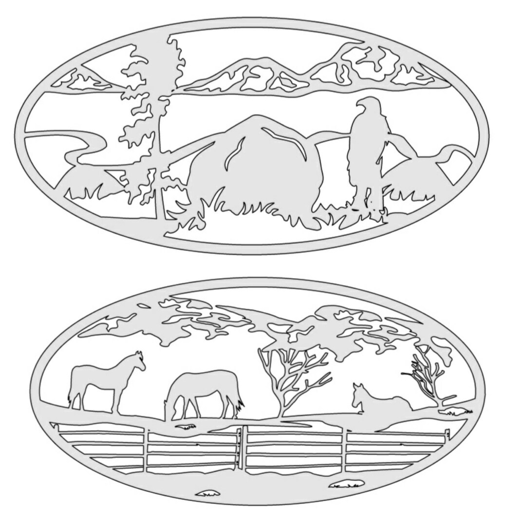 Oval Scenic DXF Designs Bundle of 18 for CNC Cutting. - Etsy