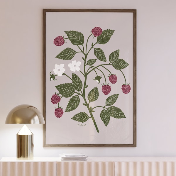 Raspberry Wall Art - Etsy