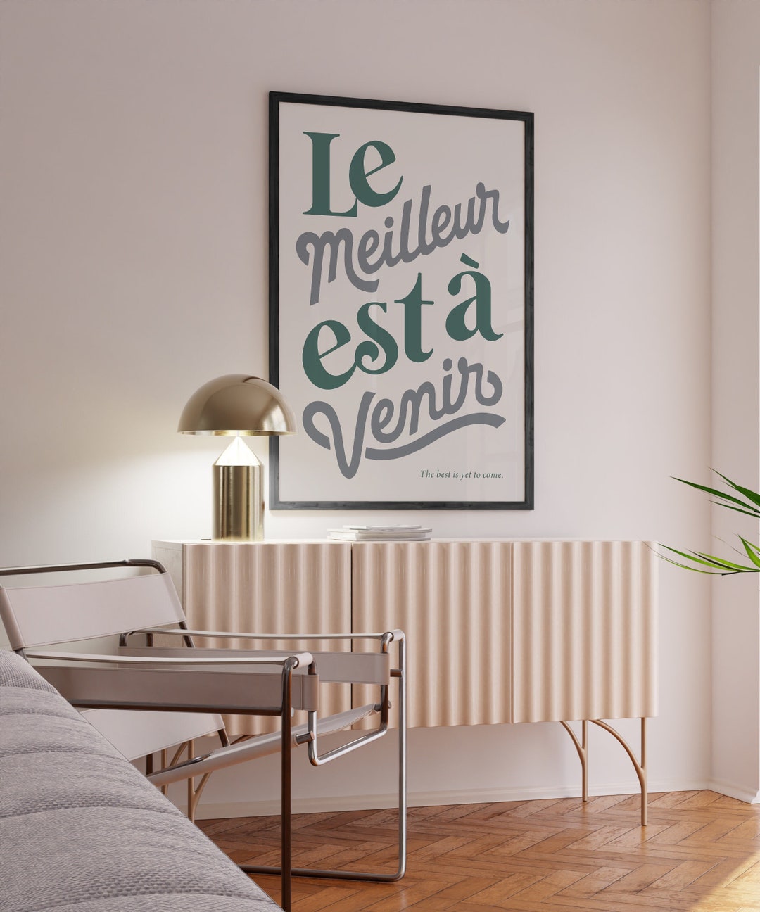 French Quote Wall Art: Le Meilleur Est A Venir, Green Decor (digital ...