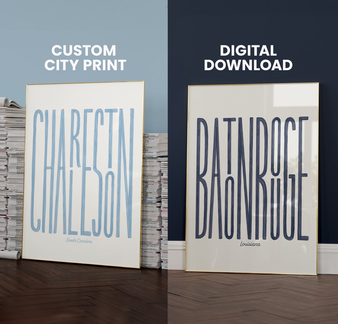 Custom City Print, Digital Download, Digital Print, Custom Gift ...