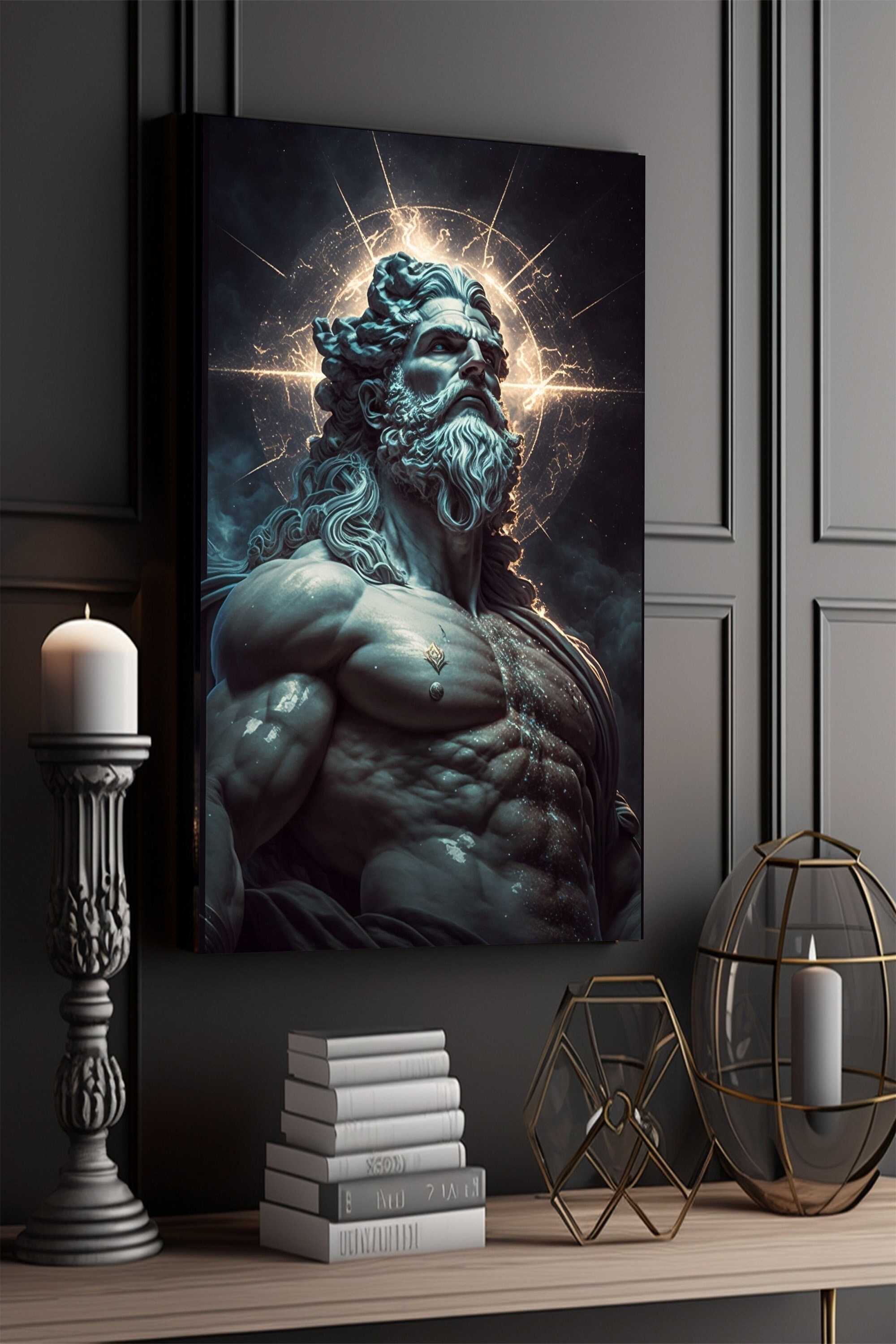 Zeus Digital Print Setx3, Greek Mythology, Art, Print, Digital Print ...
