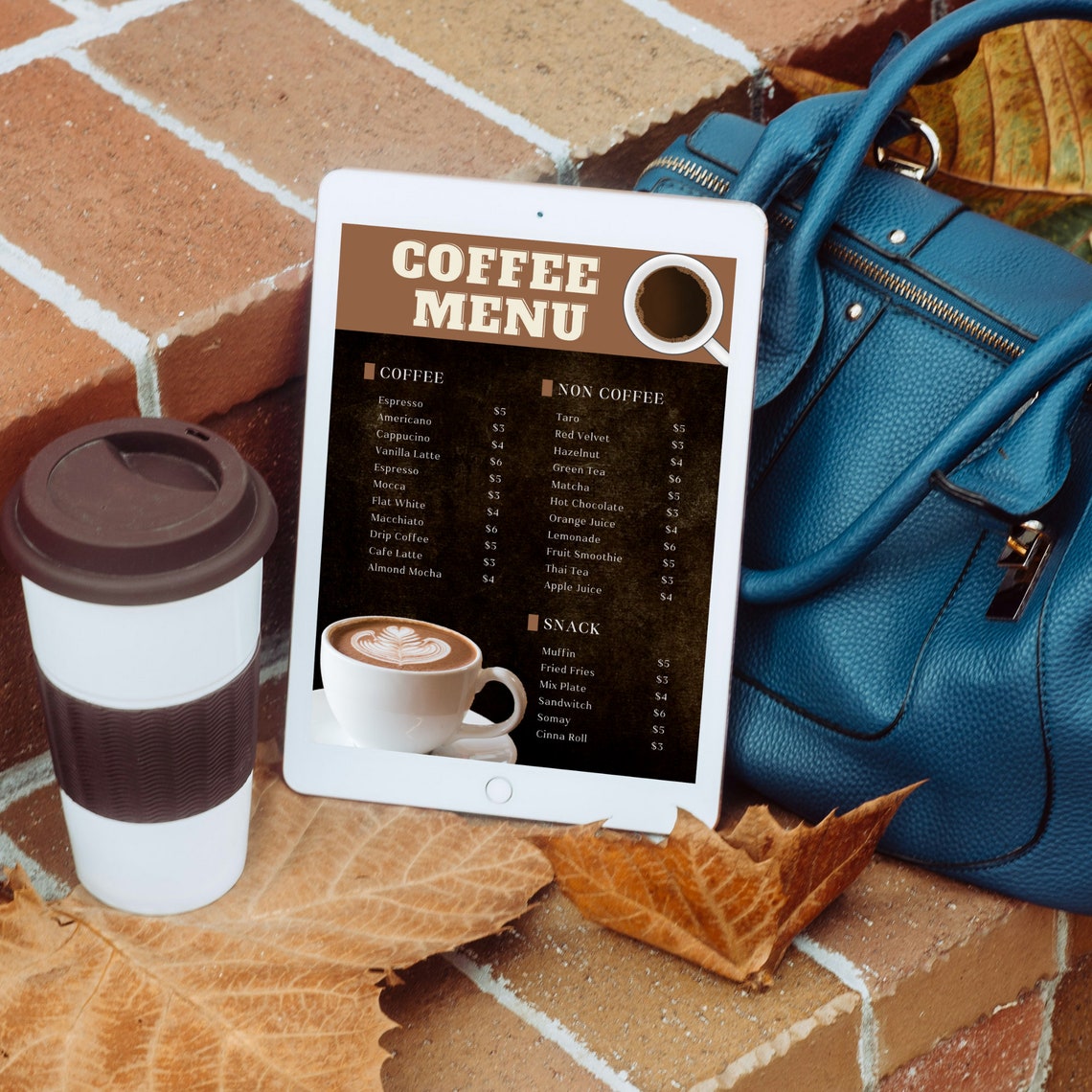 Coffee Bar Menu Template in Canva, Editable A4 Size Café Price List ...