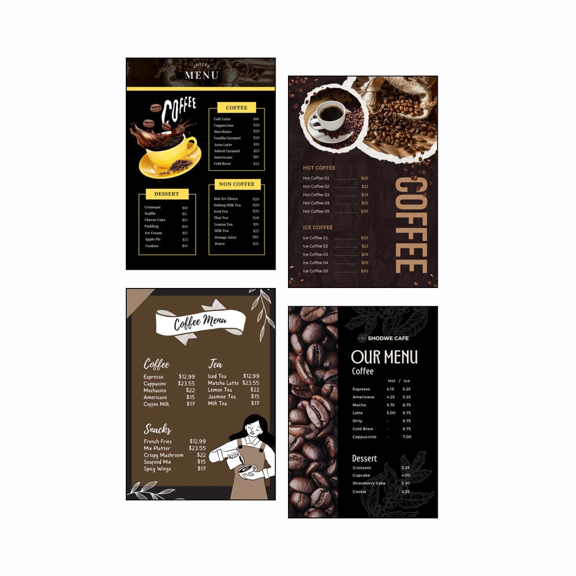24 Editable Coffee Menu Templates – Canva Cafe Price List, Customizable ...