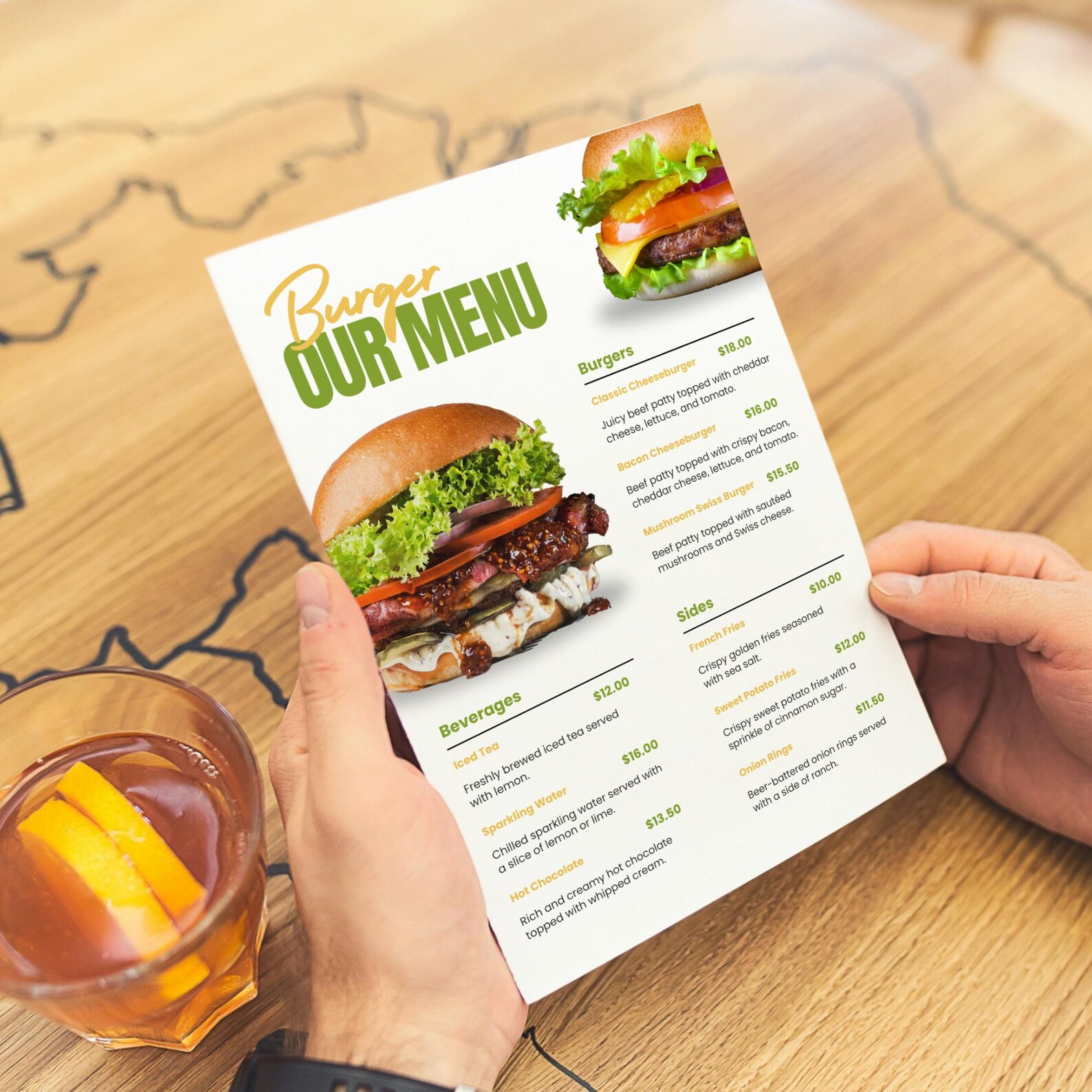 Editable Canva Burger Menu Template, Custom A4 Restaurant Menu, Instant ...