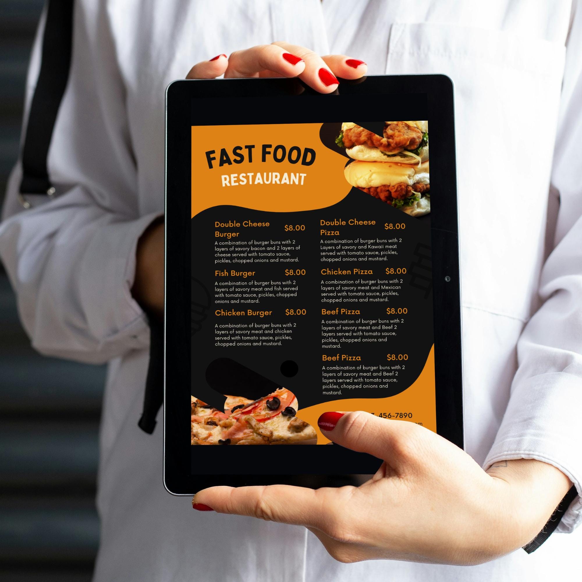 Editable Fast Food Menu Design in Canva | A4 Printable Restaurant ...