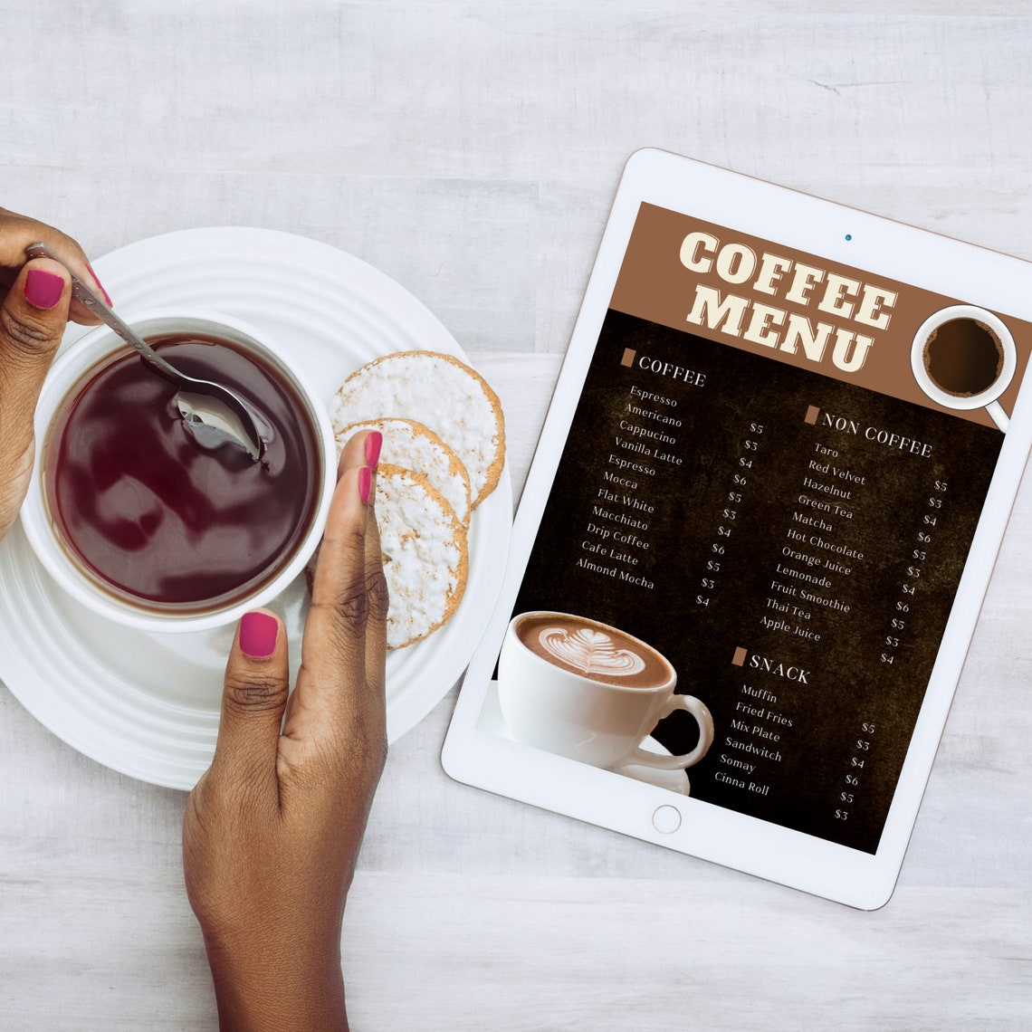Coffee Bar Menu Template in Canva, Editable A4 Size Café Price List ...