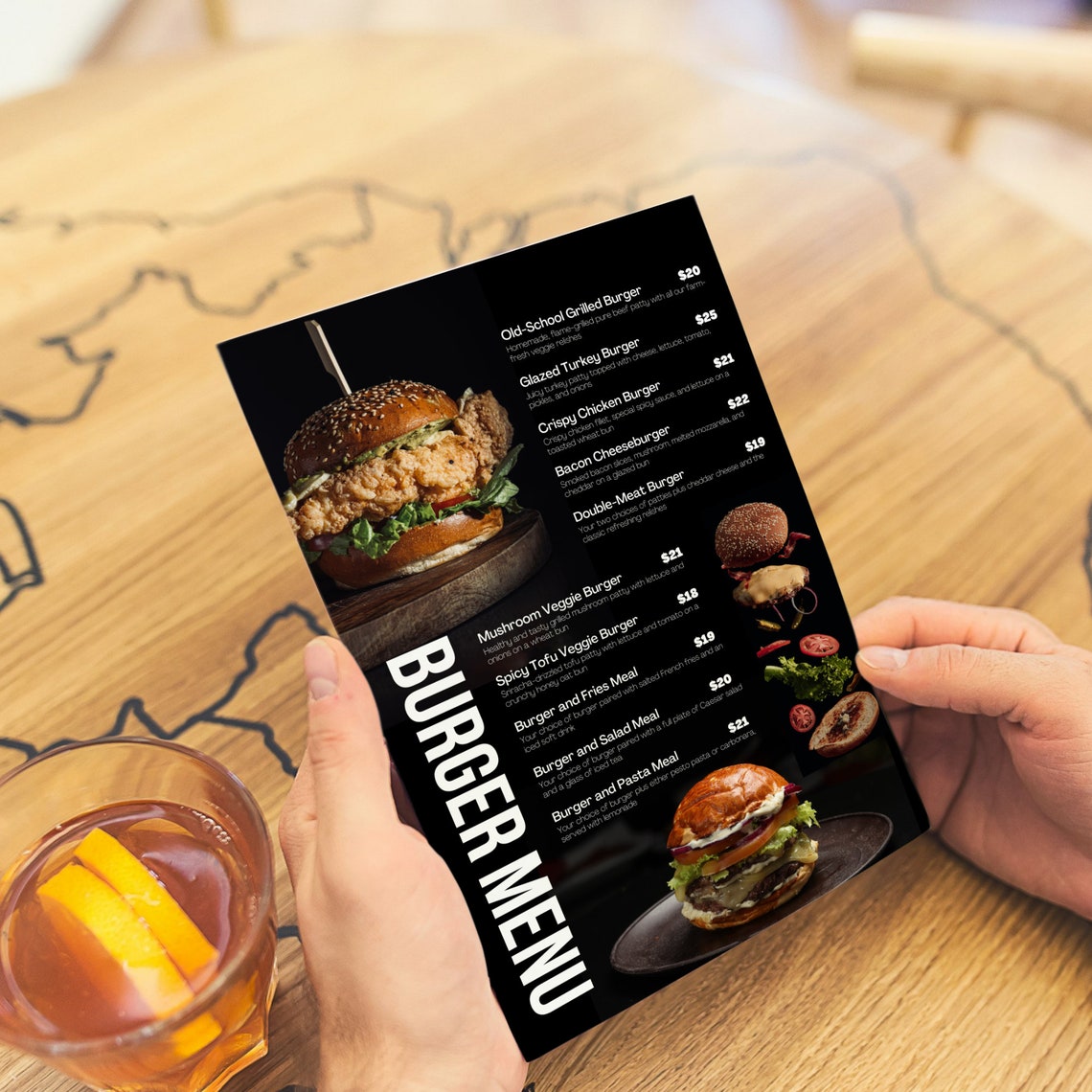Burger Menu Template, Customizable Burger Menu Template, Burger Menu ...
